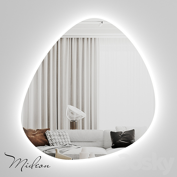 Illuminated mirror Mideon "Stone-11" OM - Mirror - 3D model