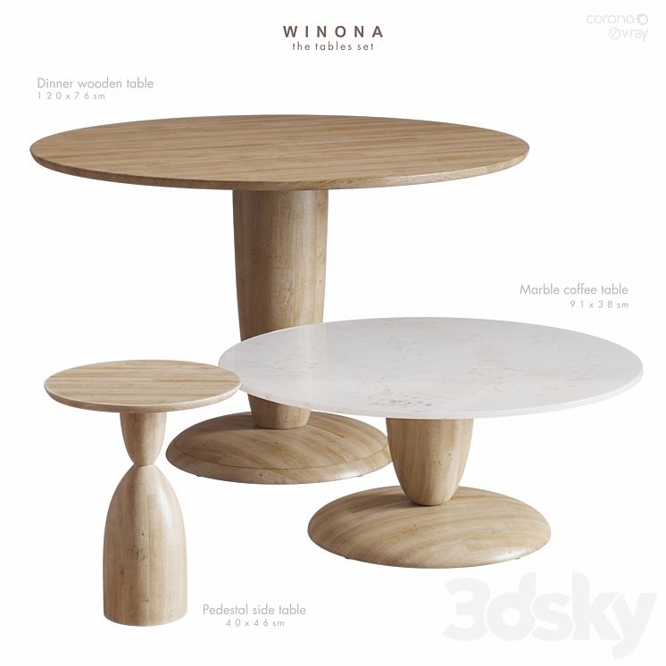 Winona tables set - Table - 3D model
