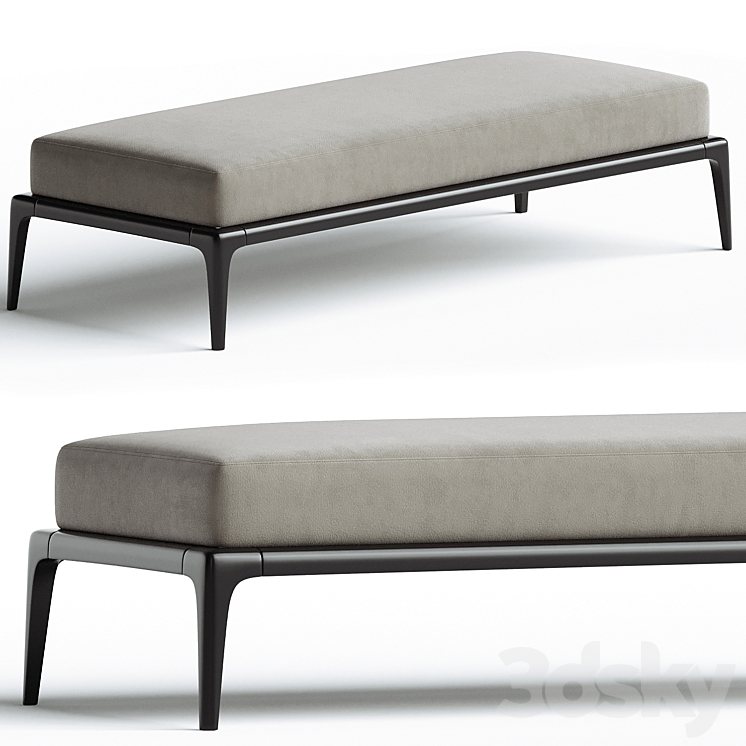 Poliform PARK Upholstered fabric bench - Other soft seating - 3D model