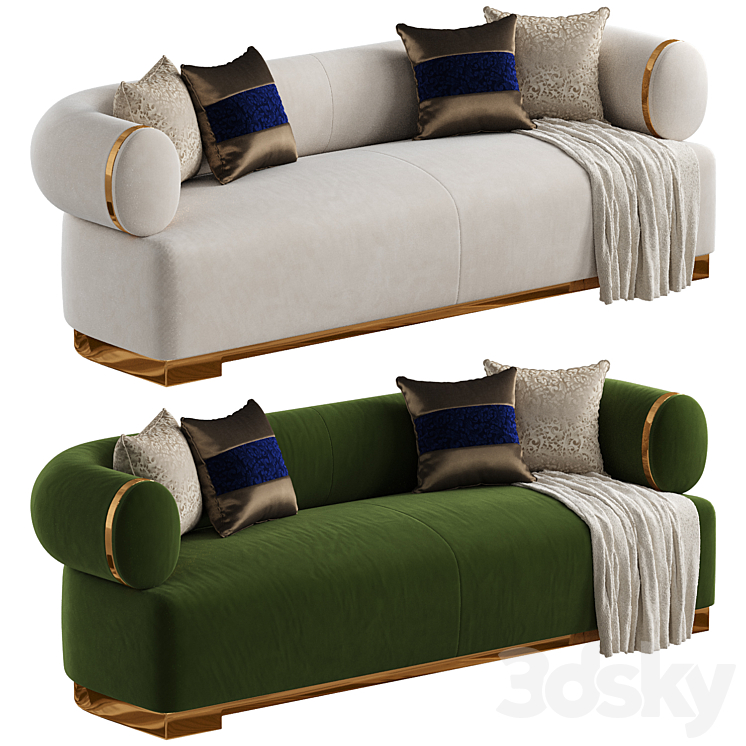 Designer sofa Gold Metal Band - Sofa - 3D model