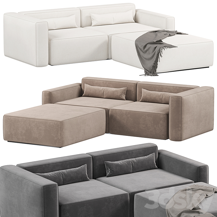 Mix Modular 3 PC Sectional - Sofa - 3D model