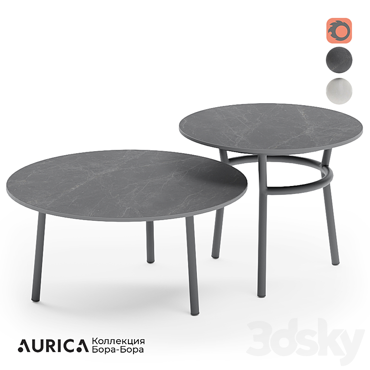 OM Coffee tables Bora Bora AURICA - Table - 3D model