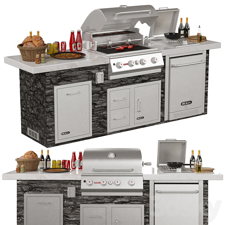 BULL BBQ - Barbecue and grill - 3D model