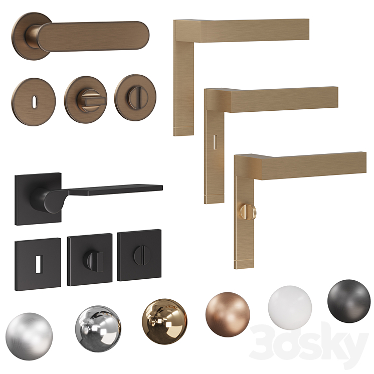Door handles DND /Short, Infinito, Levante/ - Doors - 3D model
