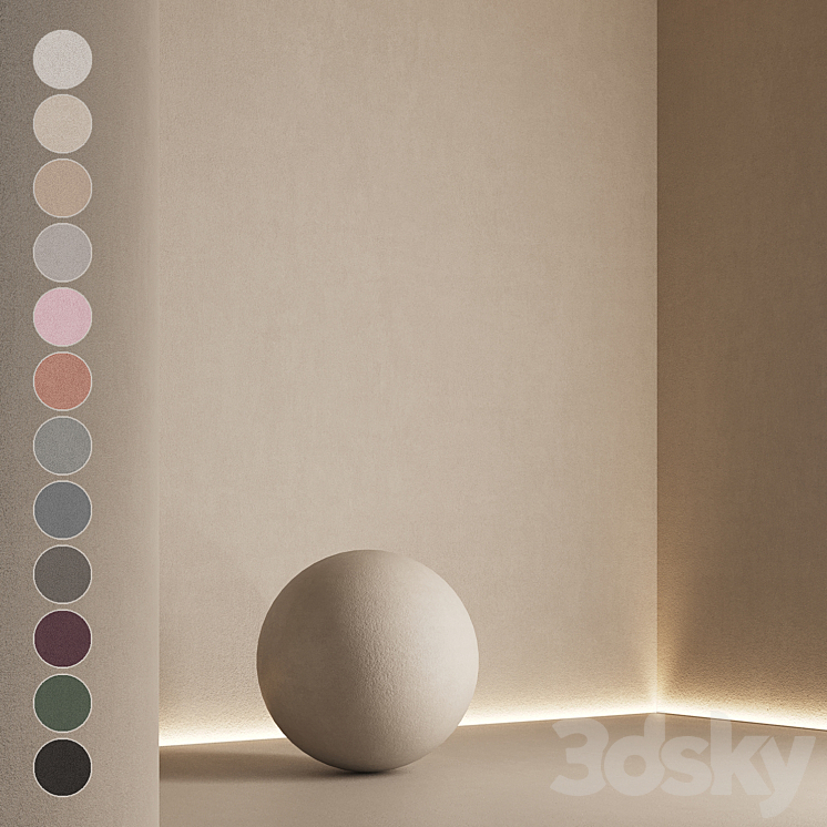 Decorative plaster set 01 - Stone - 3D model