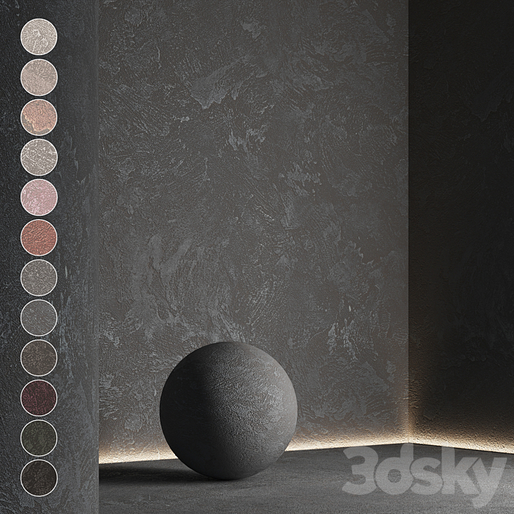 Decorative plaster set 04 - Stone - 3D model