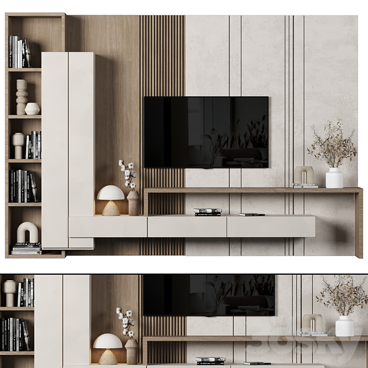TV Wall 044 - TV Wall - 3D model