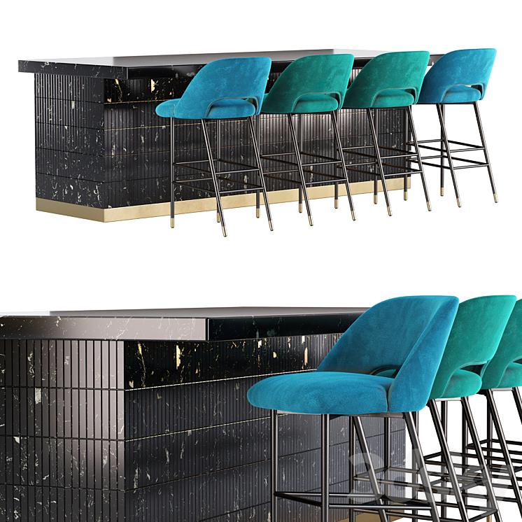 Jack Bar Furniture Set V3 / Bar set - Restaurant - 3D model