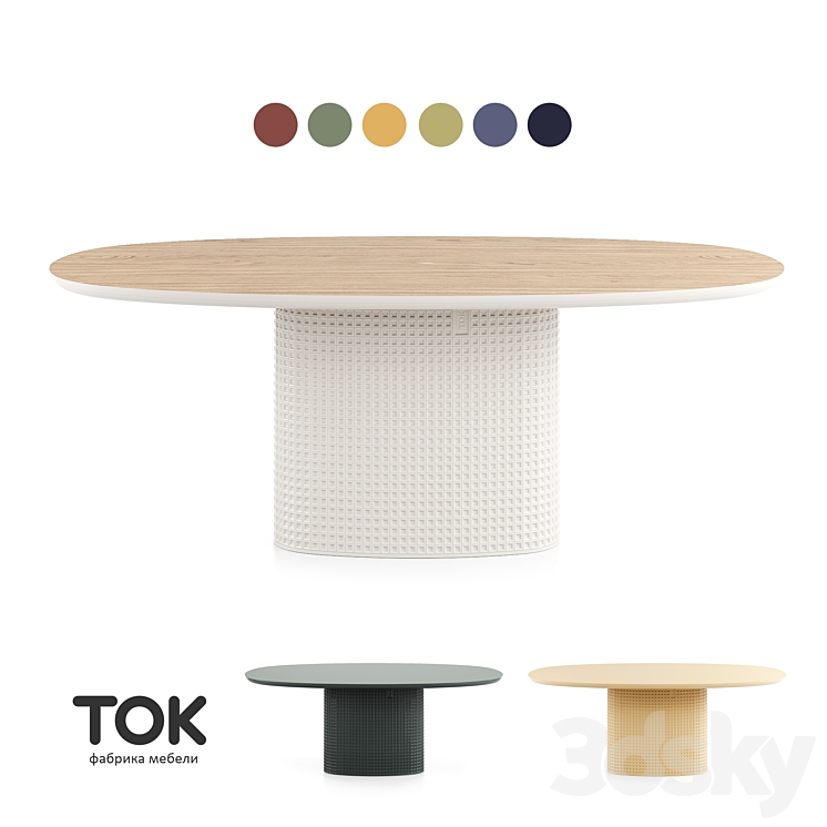 (OM) Series of Tables "Clinker Oval K25" Tok Furniture - Table - 3D model