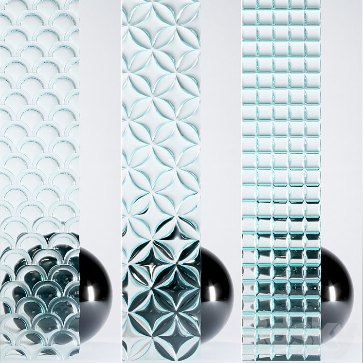 Glass 4K Materials V1-1 - 3 materials - Glass - 3D model