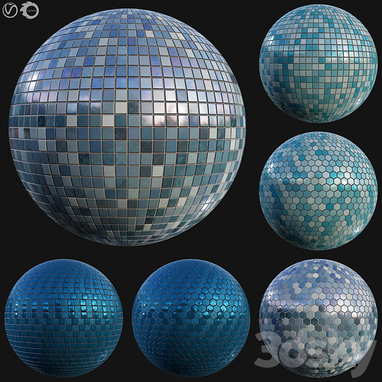 Pool Tiles PBR Material - Tile - 3D model