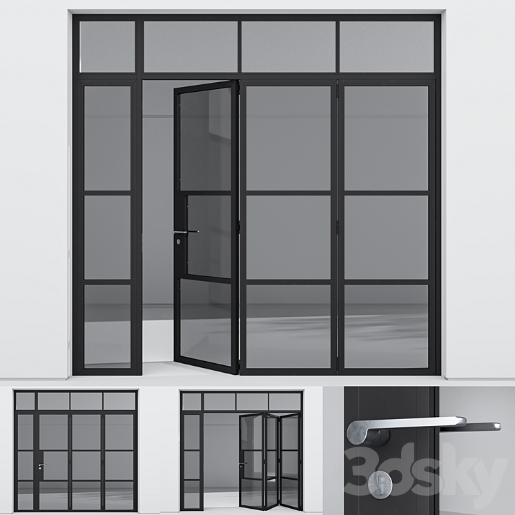 Aluminum door 180 - Doors - 3D model