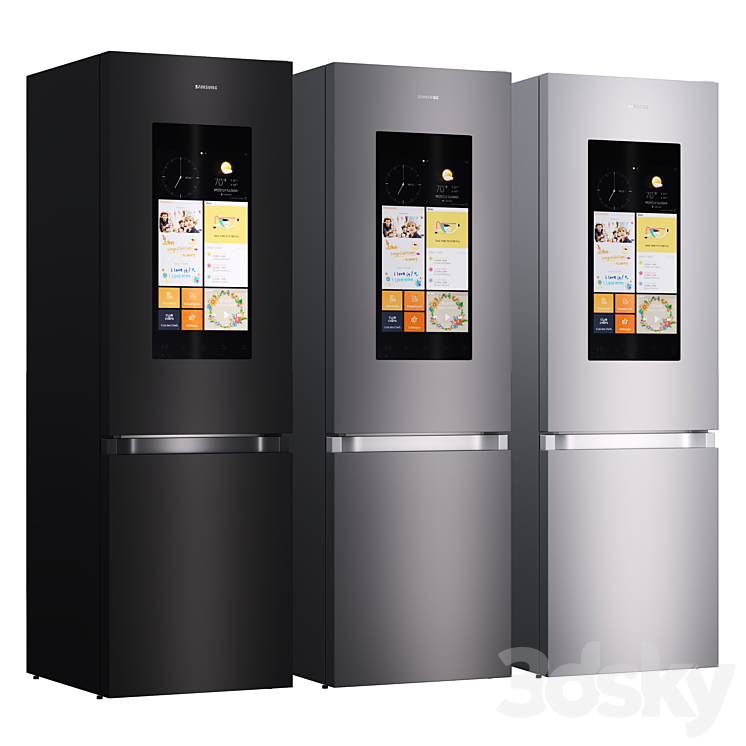 Samsung RB38K7998S4 refrigerator - Kitchen appliance - 3D model