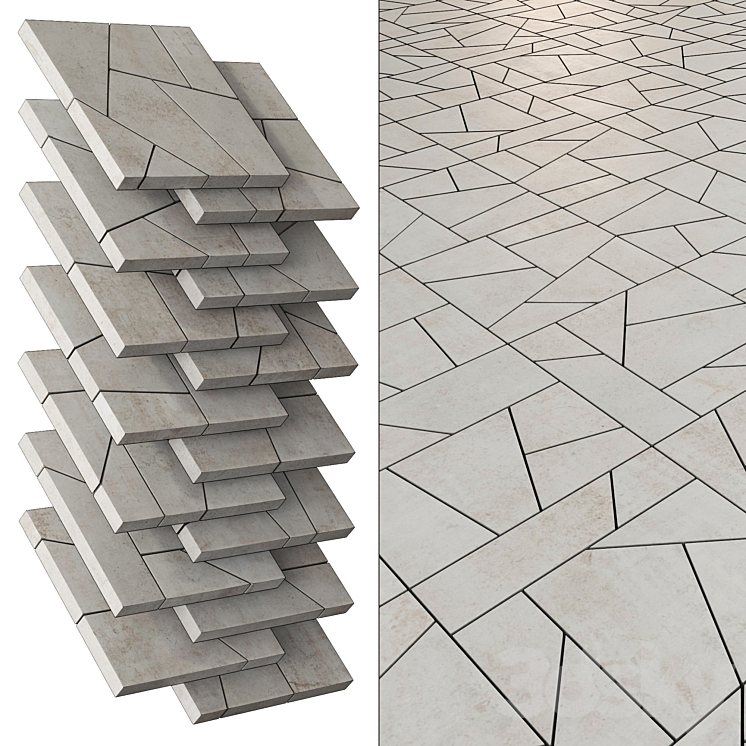 Paving angle n4 - Paving - 3D model