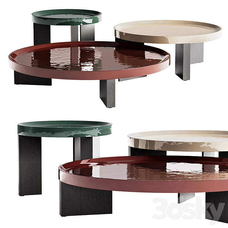 Minotti coffee tables LOUVER - Table - 3D model