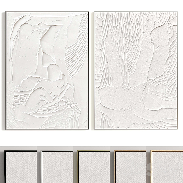 Plaster Two Photo Frames T-416 - Frame - 3D model