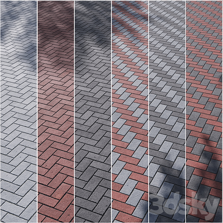 Paving Concrete Set 01(6 type colors) - Paving - 3D model