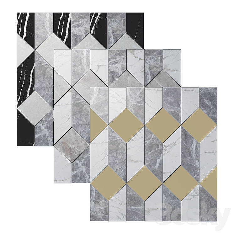 OM Modular mosaic “Momo 3” MADIQUE - Tile - 3D model