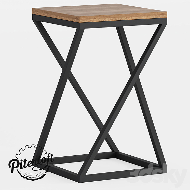 Twister stool in loft style - Chair - 3D model