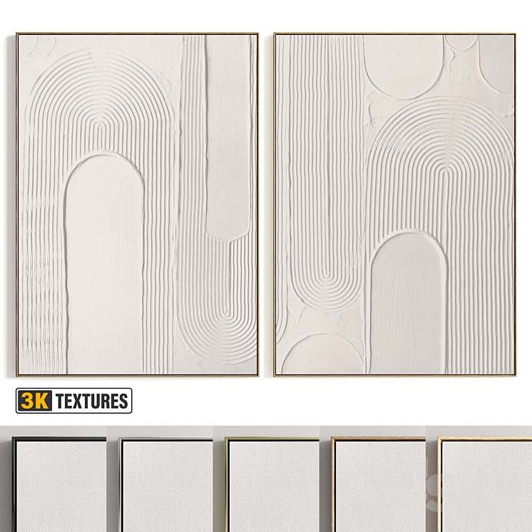 Plaster Two Photo Frames T-443 - Frame - 3D model