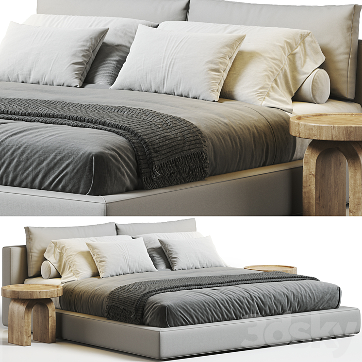 RH Cloud Platform Bed - Bed - 3D model