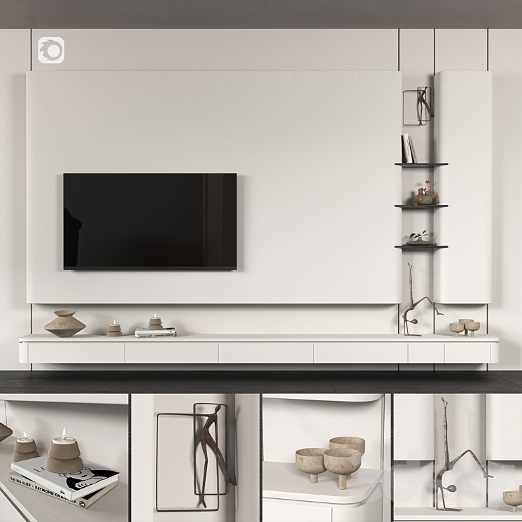 TV Wall 01 - TV Wall - 3D model