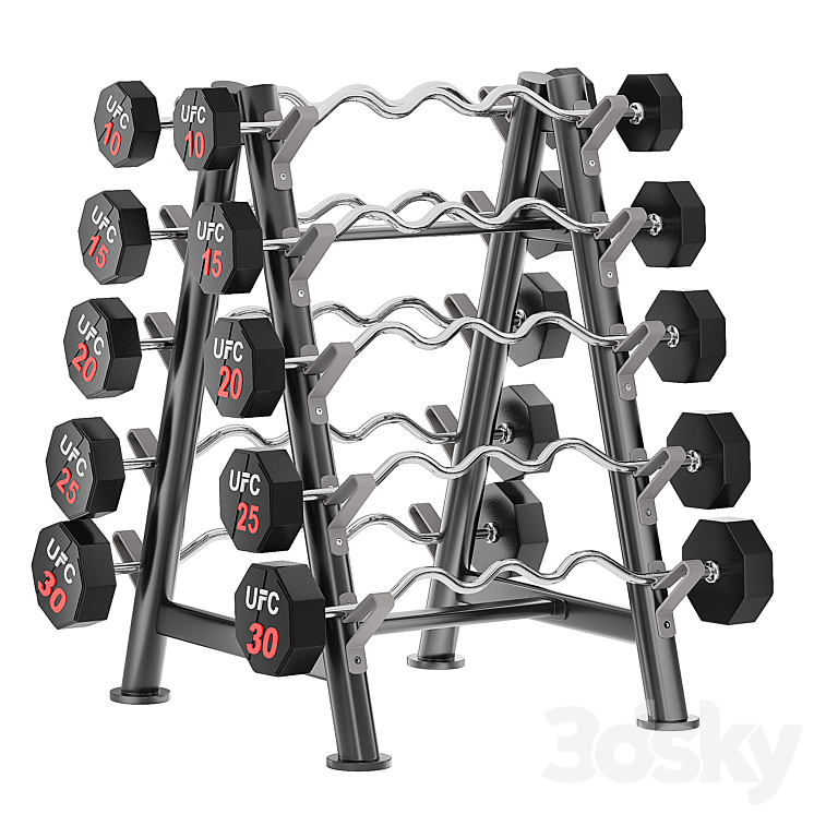 Barbell rack pcs UFC - Sports - 3D model