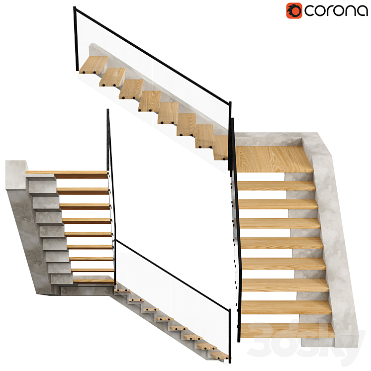 Stairs V09 - Staircase - 3D model