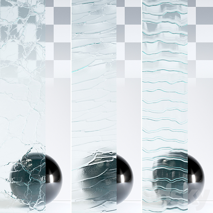 Glass 4K Materials V1-6 - 3 materials - Glass - 3D model