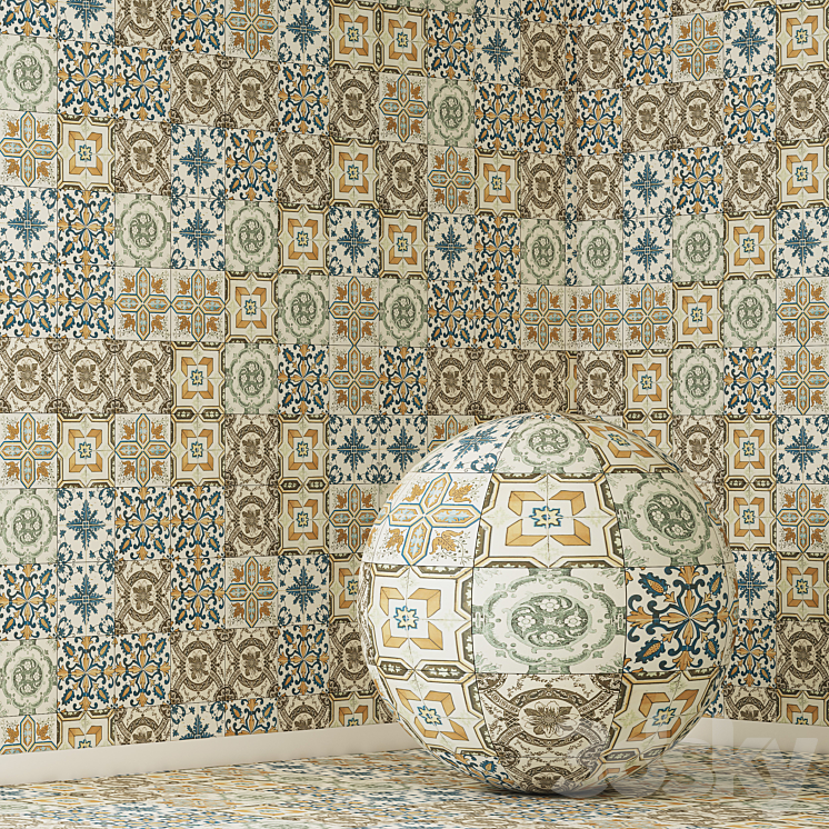 Moroccan Tiles - Seamless 4K Texture - Tile - 3D model