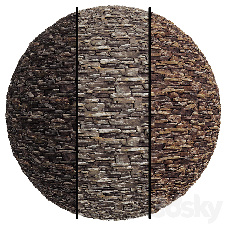 FB659 BLUFFSTONE(Eldorado stone) covering | 3MAT | 4k | seamless | PBR ...