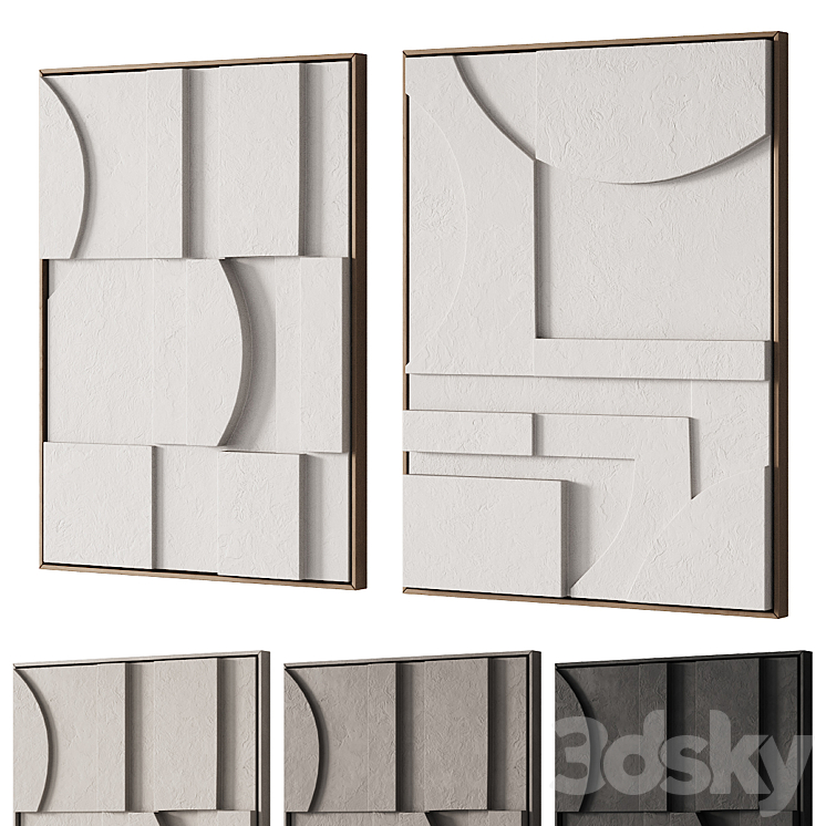 297 frame artwork 07 relief wall art by iola studio 01 - Frame - 3D model