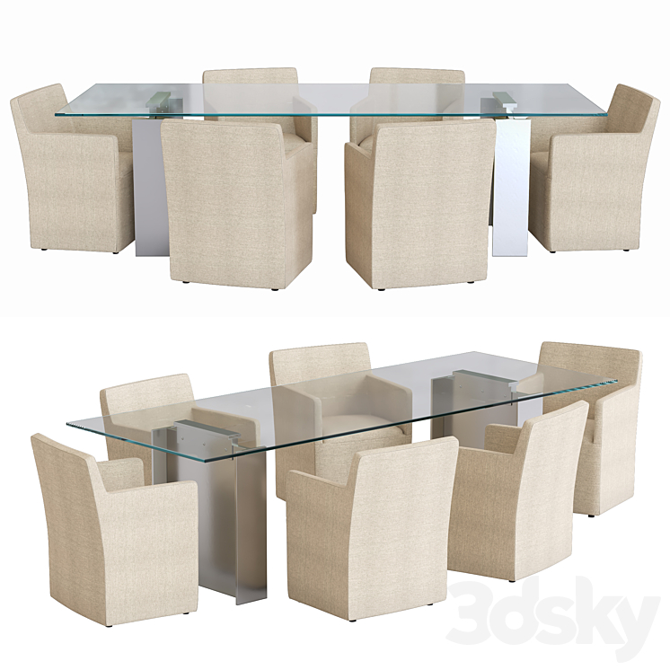 Omnia Dining Table & RH Ellison Dining Armchair Set - Table + Chair ...