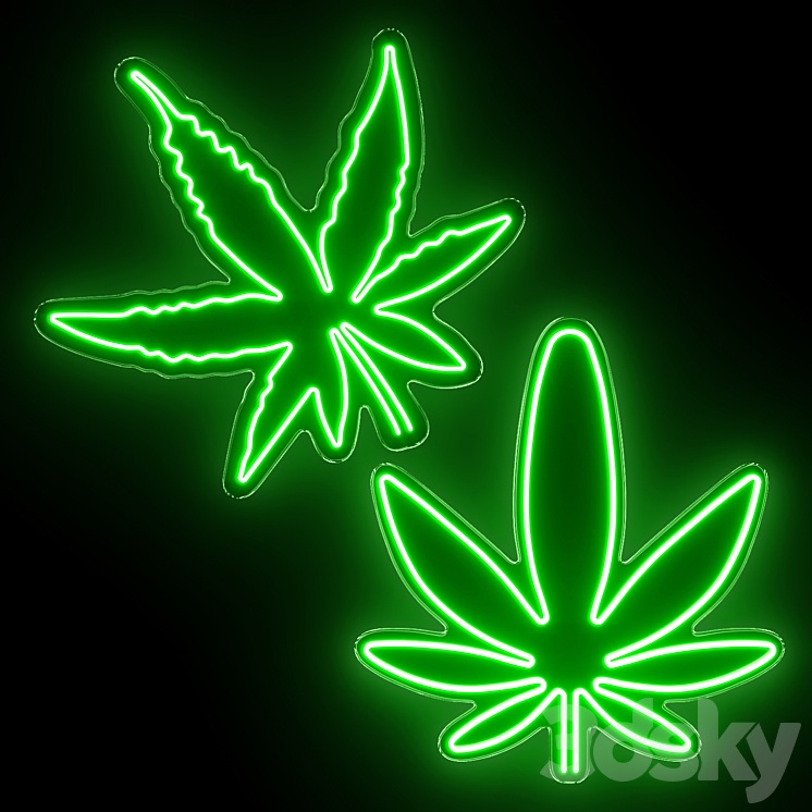 Cannabis|Weed Neon Sign - Neon - 3D model