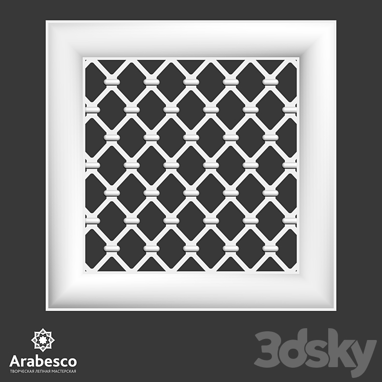 Ventilation grill Br 23 OM - Decorative plaster - 3D model