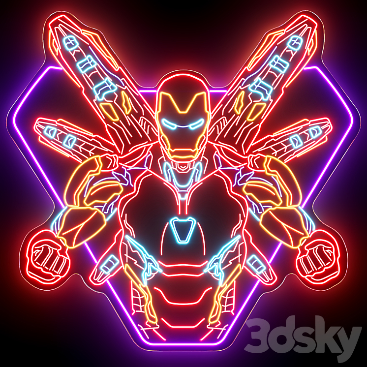 Iron Man Neon Sign - Neon - 3D model