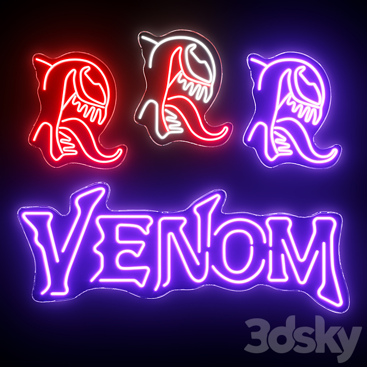 Venom Neon Signs - Neon - 3D model