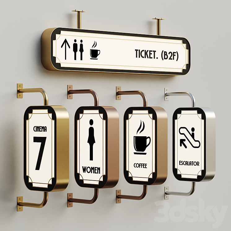 cinema signs - Miscellaneous - 3D model