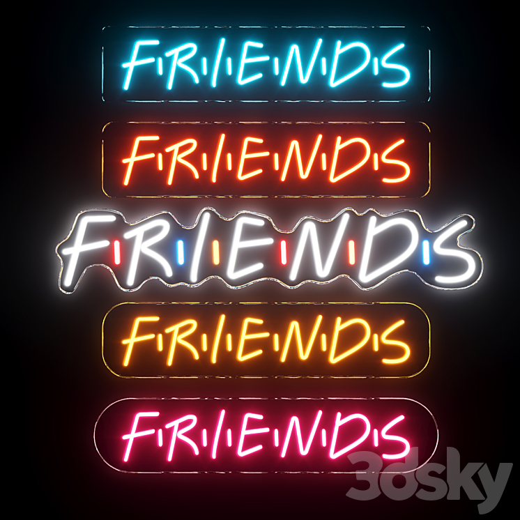 Friends Neon Sign Set - Neon - 3D model