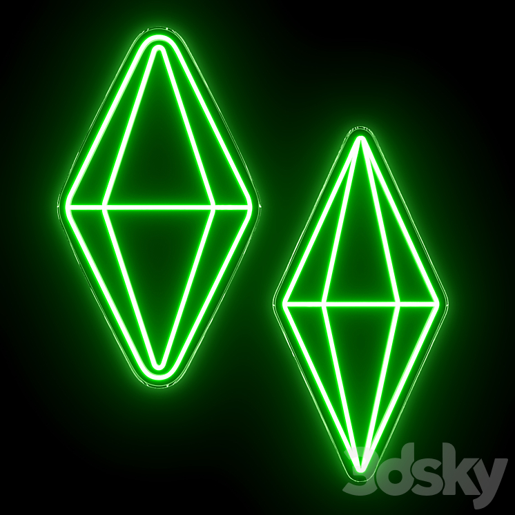 The Sims Diamond Neon Signs - Neon - 3D model