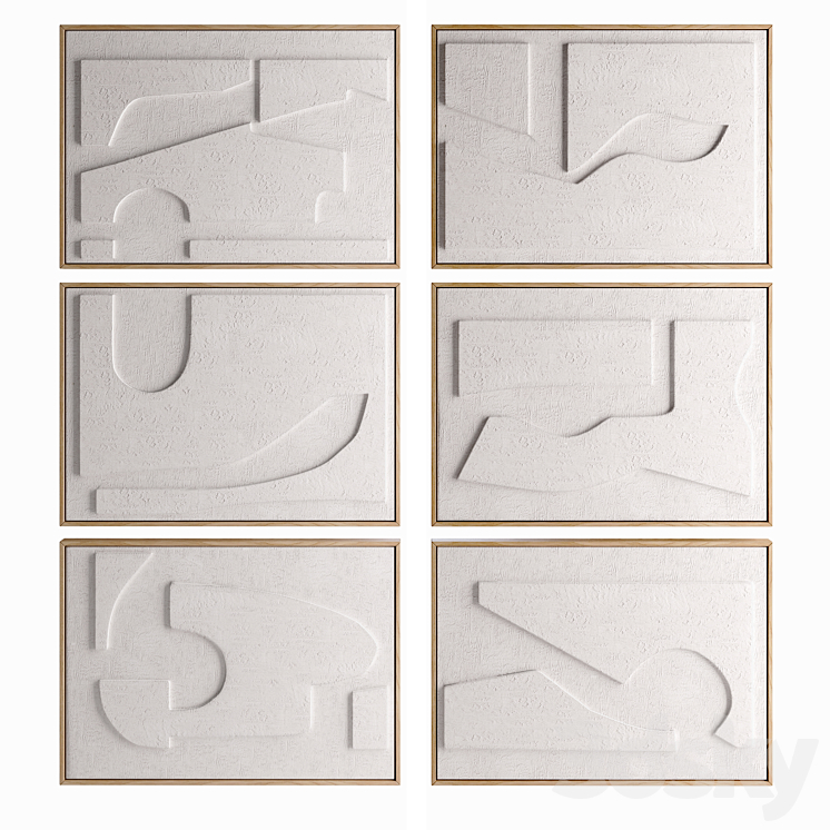 Set of 6 embossed paper frames AM.PM Hekatos - Frame - 3D model
