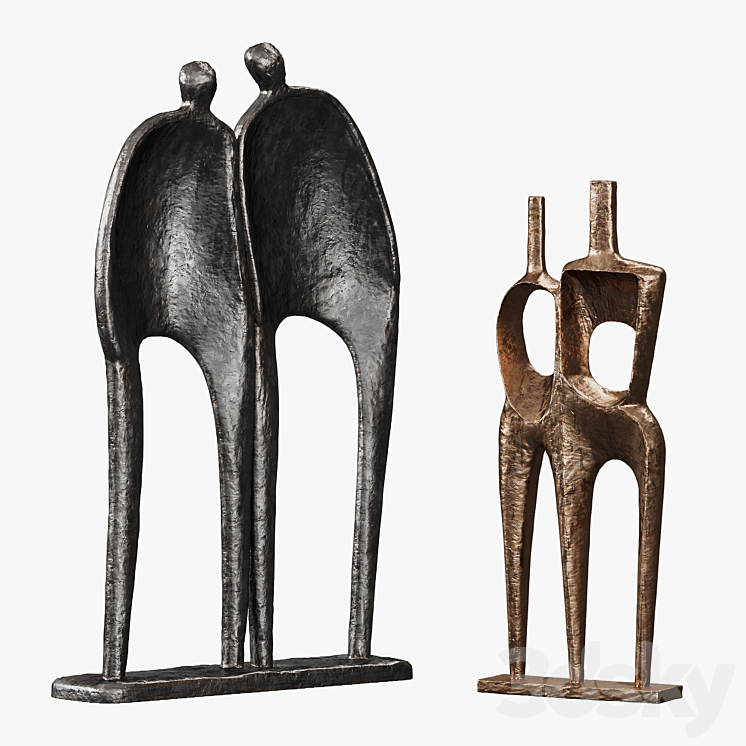 Decorative Set Metal-People - Sculpture - 3D model