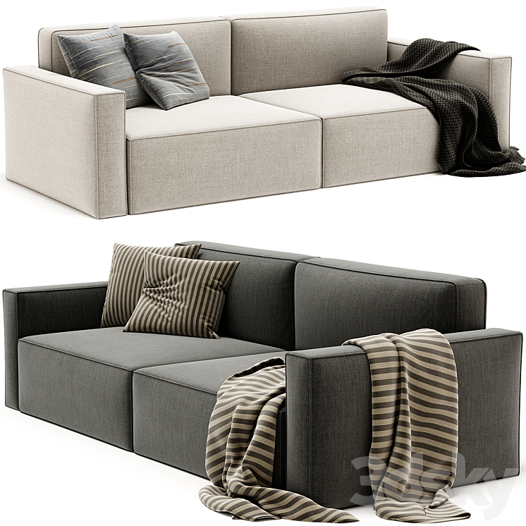 Mix Modular 2 Piece Sofa - Sofa - 3D model