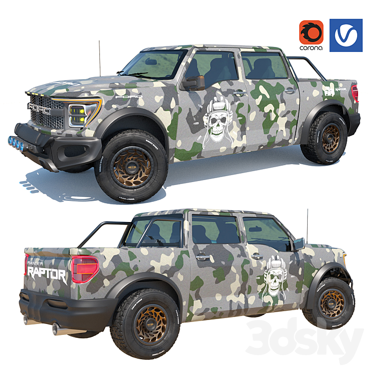 military ford raptor - Ground Transport - 3D model