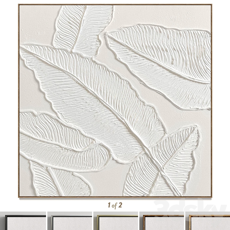 Plaster two square photo frames D-158 - Frame - 3D model