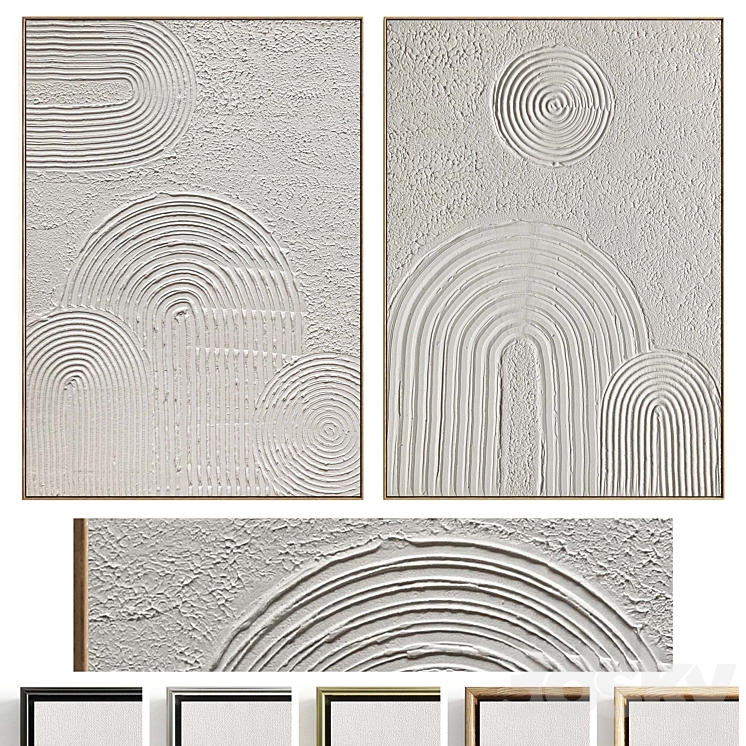 Plaster Two Photo Frames D-491 - Frame - 3D model