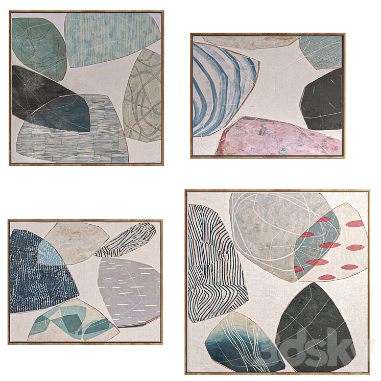 Karine Leger Acrylic Paintings - Frame - 3D model