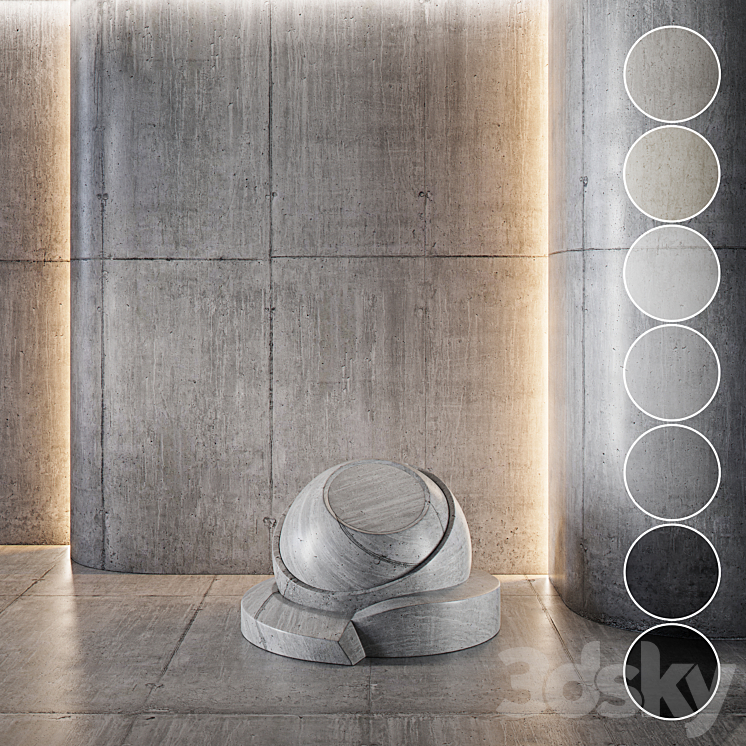 decorative plaster | Concrete set (seamless) | 31 - Stone - 3D model