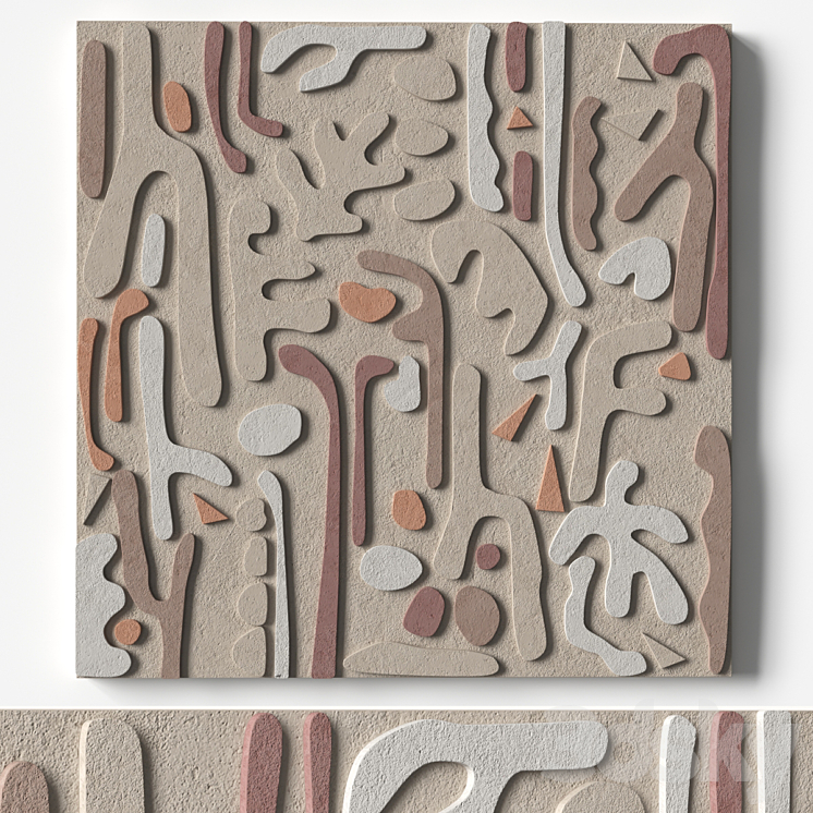 Relief artwork - 3d art wall decor - Frame - 3D model