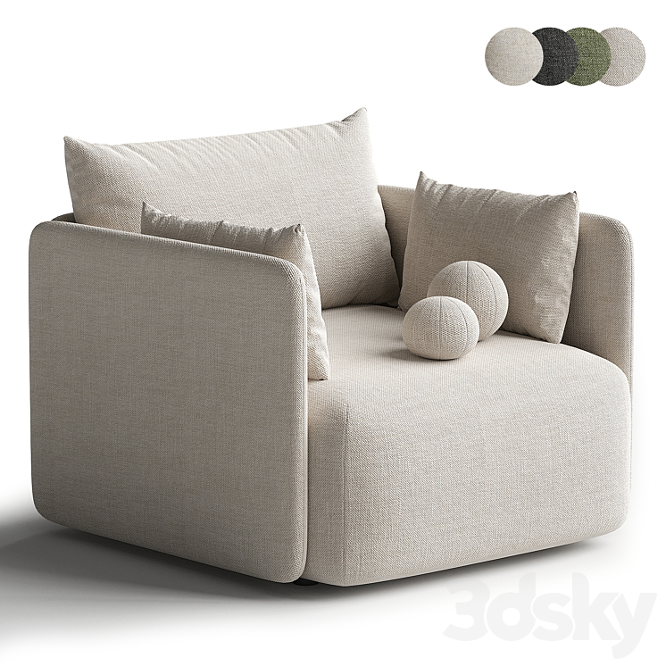 Offset 1-Seater Sofa - Arm chair - 3D model